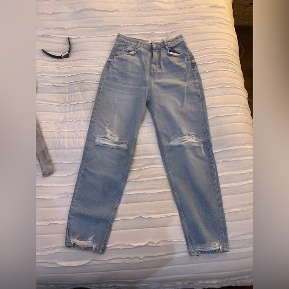 Zara | Jeans | Nwt Zara Ripped Mom Jeans | Poshmark